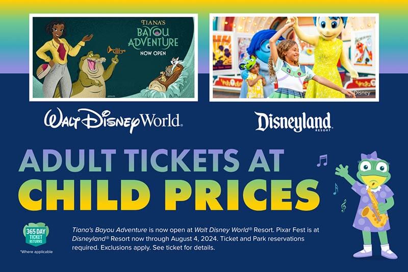 Disneyland Adult Theme Park Tickets at Child Prices
