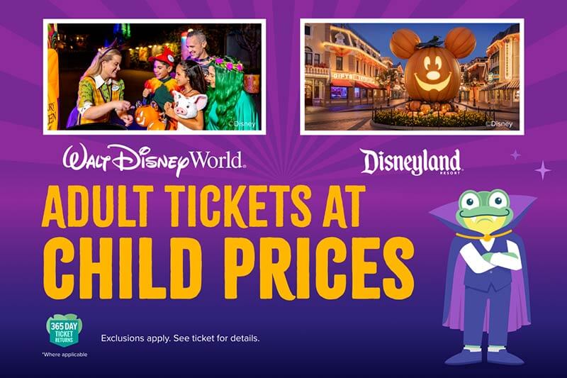 Disneyland Adult Theme Park Tickets at Child Prices