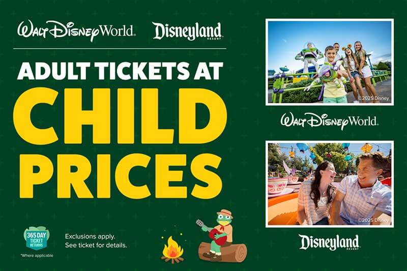 Disneyland Adult Theme Park Tickets at Child Prices
