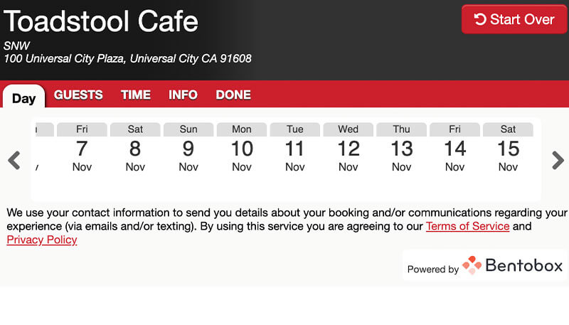 How to make a Reservation for Toadstool Cafe at Universal Studios