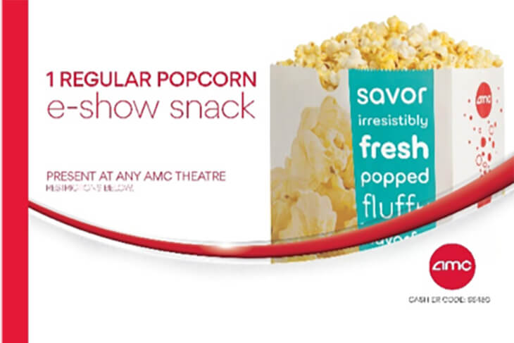 AMC: 1 Regular Popcorn Ticket | Undercover Tourist